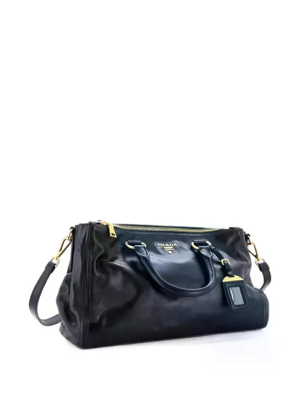 Prada Double Zip Convertible Soft Calf Large Tote Bag
