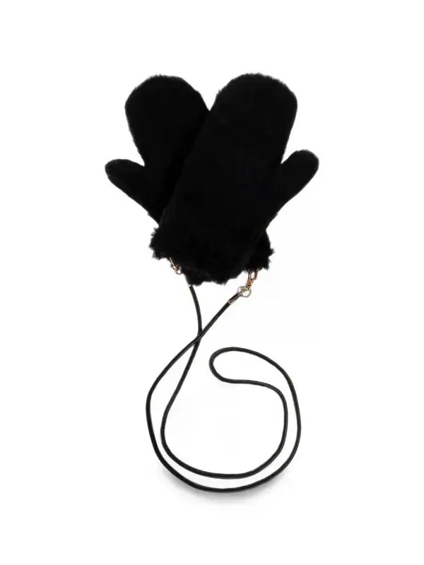 Max Mara Ombrato Mittens - Black