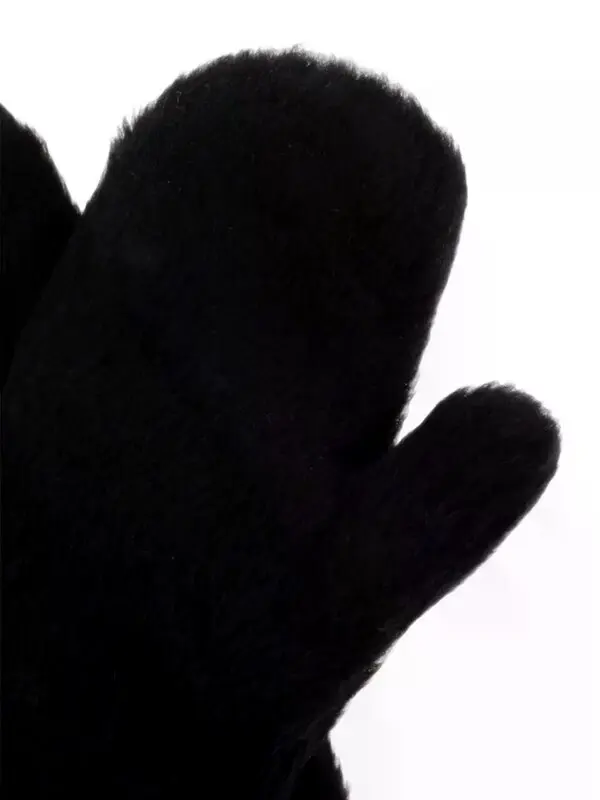 Max Mara Ombrato Mittens - Black