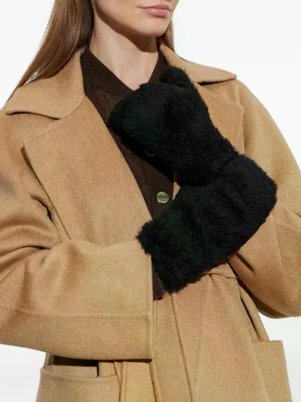 Max Mara Ombrato Mittens - Black