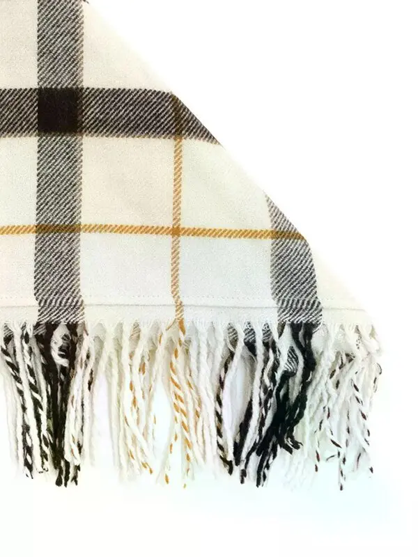 Barbour Check-pattern Fringed Scarf - Neutrals