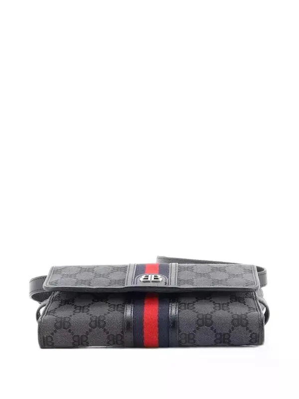 Balenciaga X Gucci The Hacker Wallet On Strap Bb Canvas Shoulder Bag