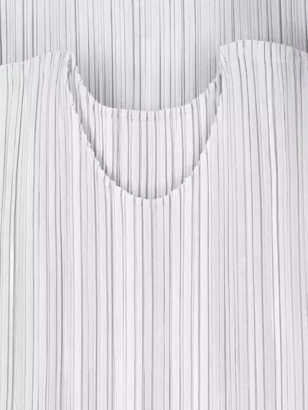 Issey Miyake Pleated Cap-sleeve Dress