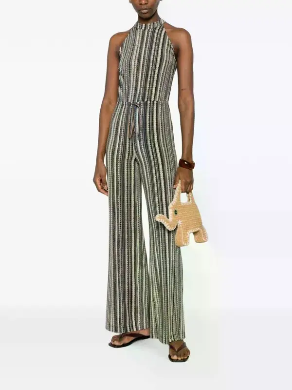 SIYU Baez Striped Halterneck Jumpsuit - Green