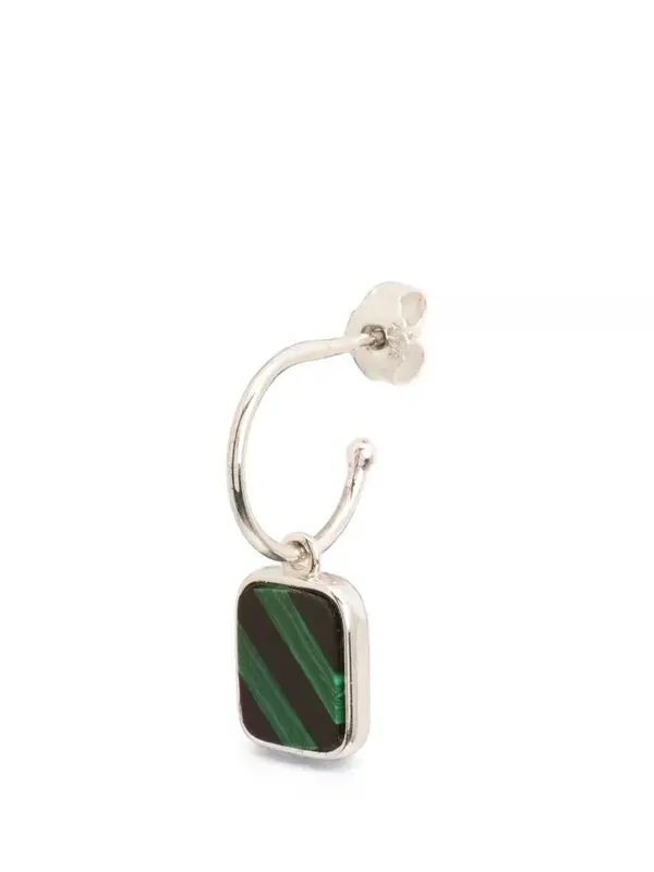 WOUTERS & HENDRIX Malachite Onyx Mosaic Single Earring - Silver