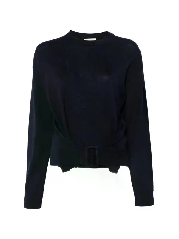 SEMICOUTURE Belted Crew-neck Sweater