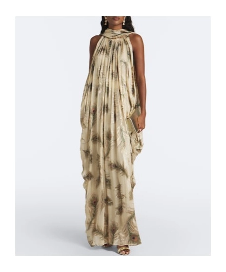 Zimmermann Printed Silk Halterneck Gown