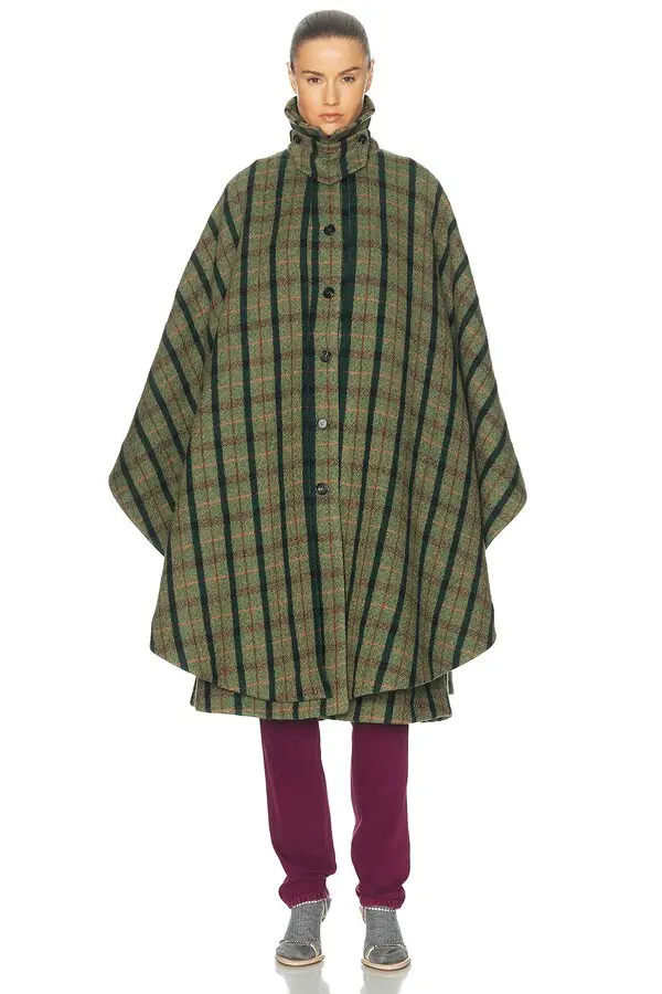 Chloé Brushed Wool Check Coat - Multicolor