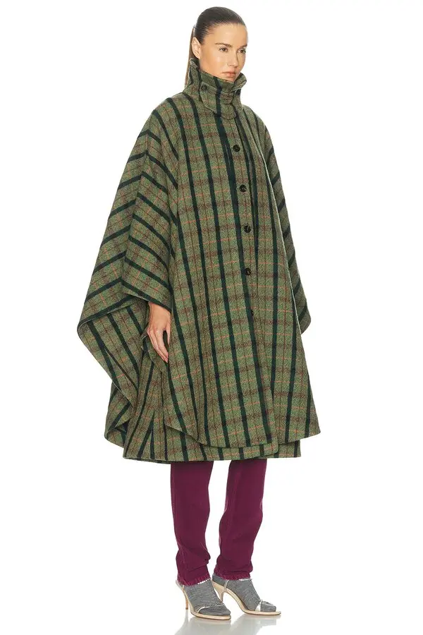 Chloé Brushed Wool Check Coat - Multicolor