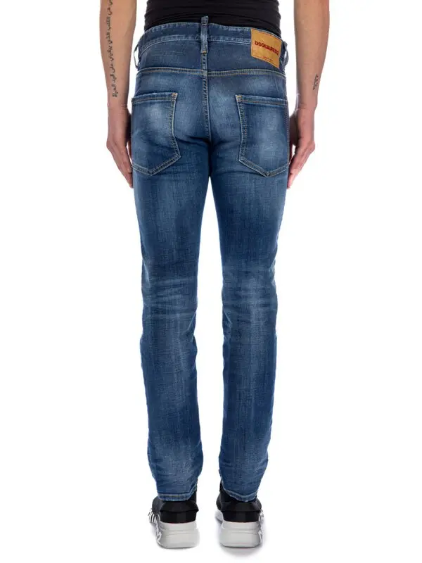 Dsquared2 Logo Patch Distressed Slim-fit Jeans