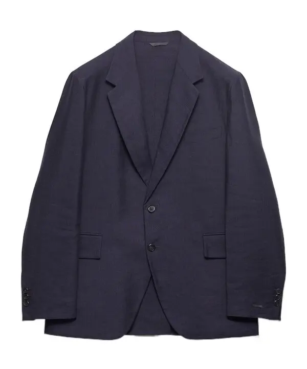 Prada Single-breasted Linen Blend Jacket