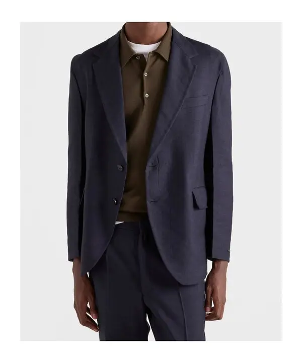 Prada Single-breasted Linen Blend Jacket