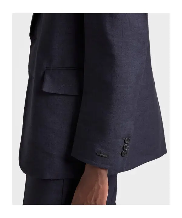 Prada Single-breasted Linen Blend Jacket