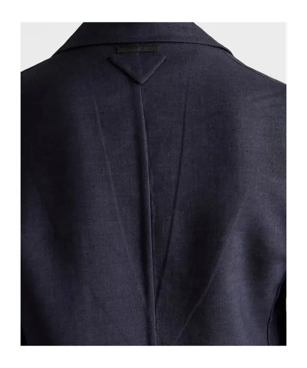 Prada Single-breasted Linen Blend Jacket