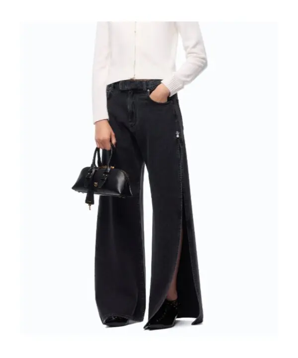 Pinko Slit-detailed Wide-leg Jeans