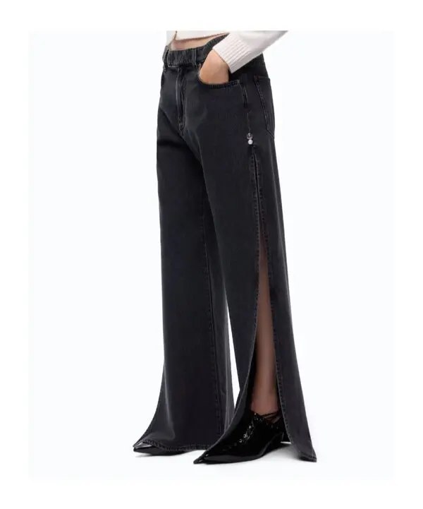 Pinko Slit-detailed Wide-leg Jeans