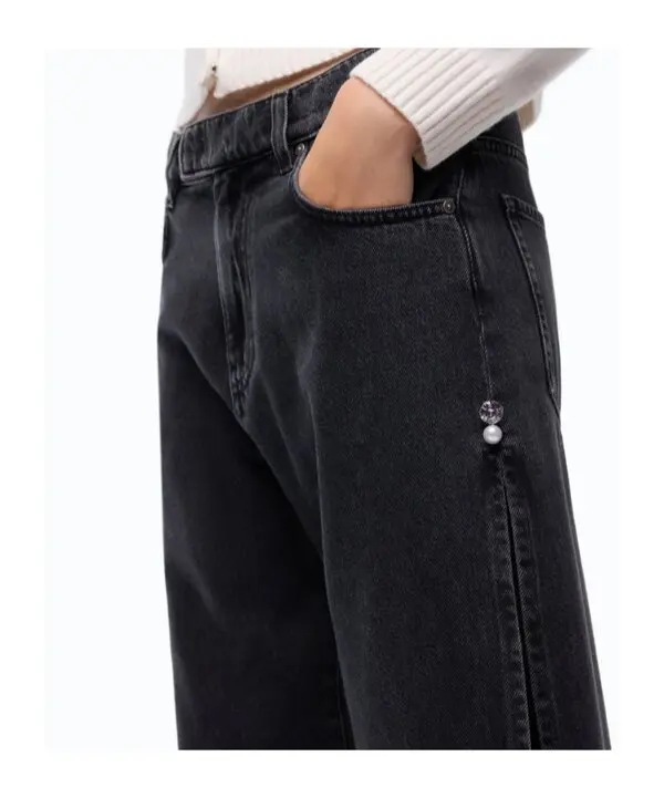 Pinko Slit-detailed Wide-leg Jeans