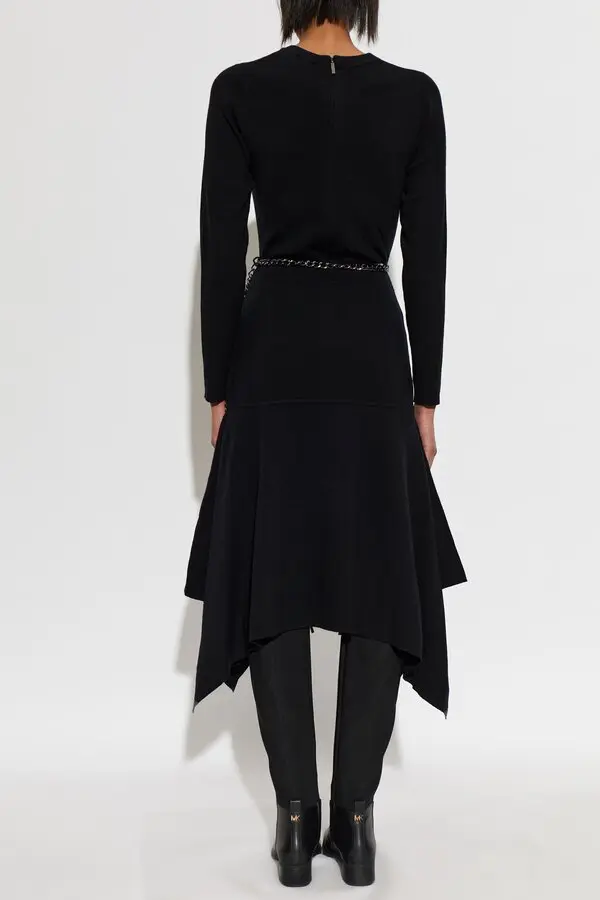 Michael Kors Wool Dress With An Asymmetrical Cut