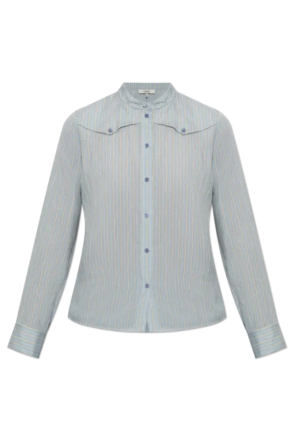 Chloé Striped Silk Shirt - Light Blue