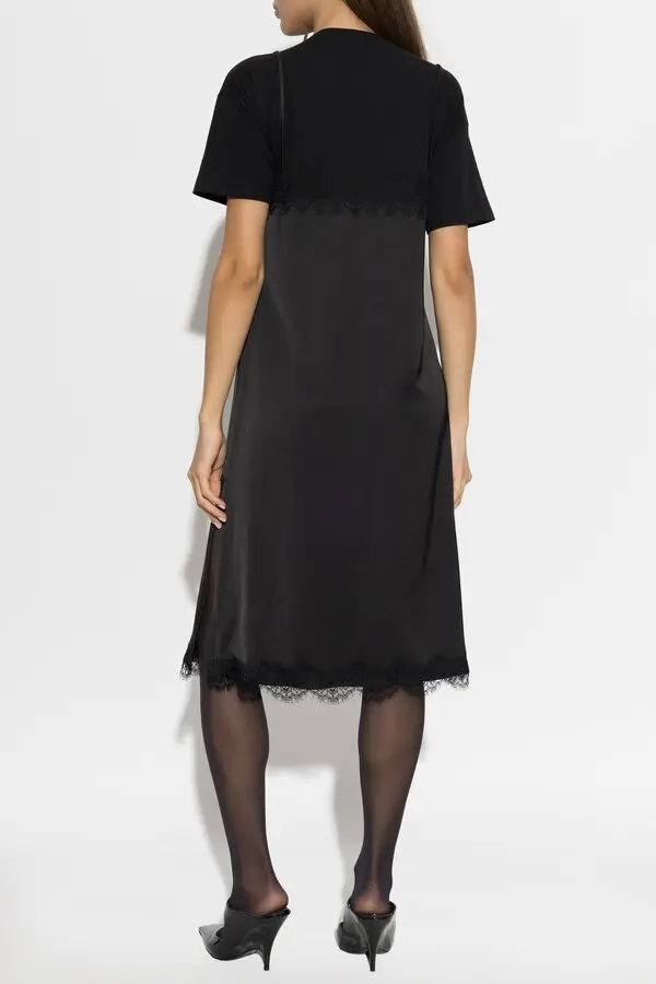 Blumarine Long Dress With Sewn-in Lace