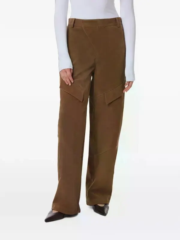 Apparis Kate Faux-suede Cargo Straight-leg Pants