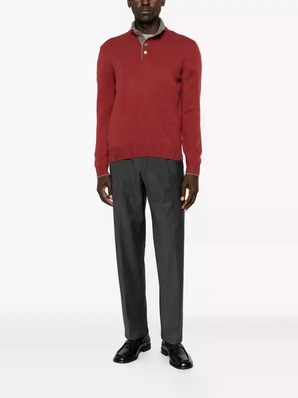 GRAN SASSO Button-placket Ribbed-trim Polo Shirt