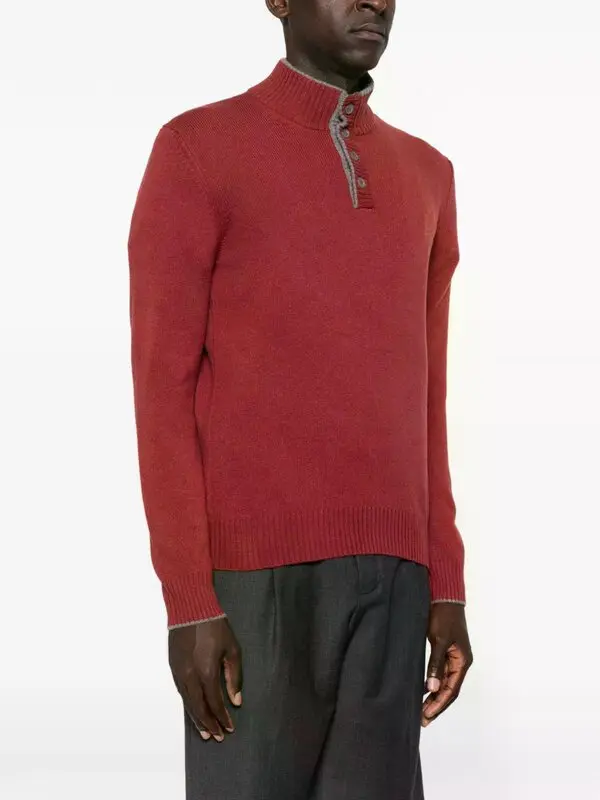 GRAN SASSO Button-placket Ribbed-trim Polo Shirt