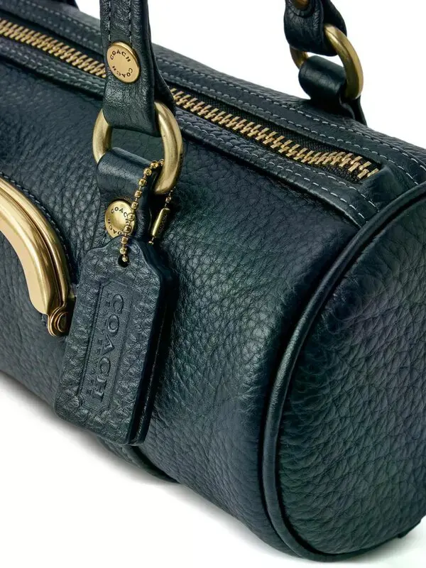 COACH Kisslock Leather Barrel Bag - Blue