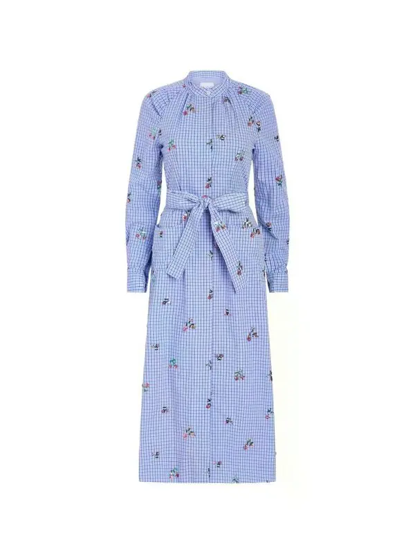 MARKARIAN Gazania Sequin-embellished Midi Shirt Dress - Blue