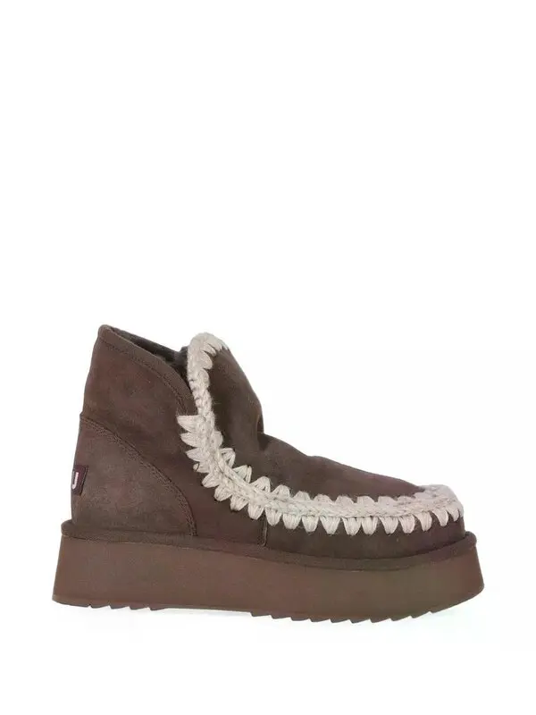 Mou Eskimo Crochet-stitch Platform Boots