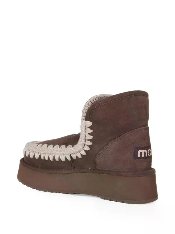 Mou Eskimo Crochet-stitch Platform Boots