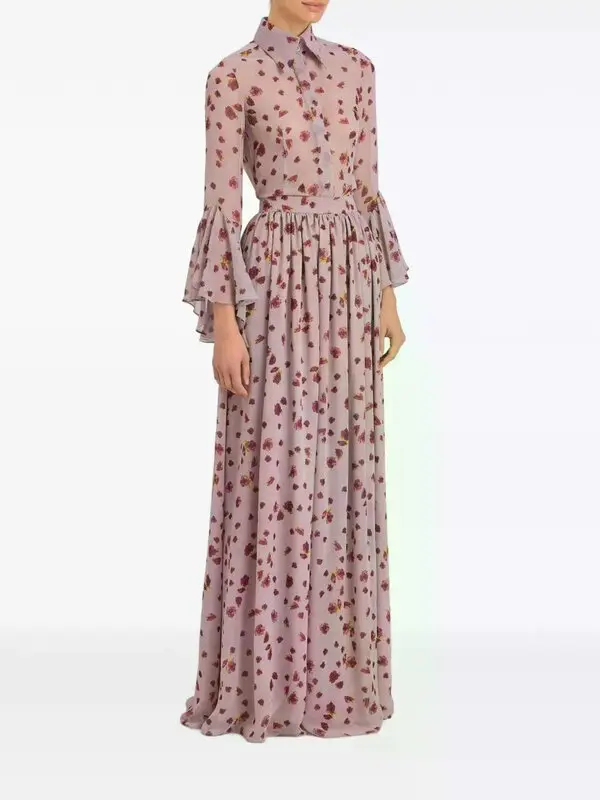 MARKARIAN Wilma Floral-print Ruffled-cuff Blouse