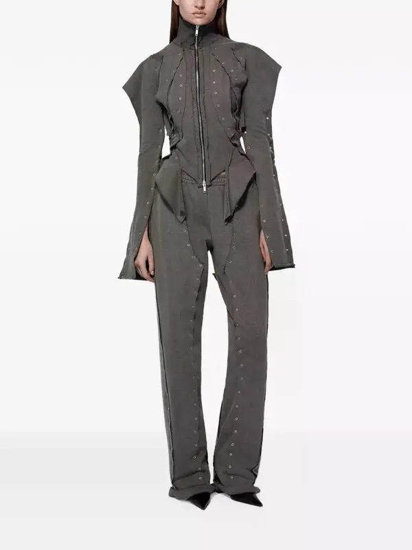 SRVC STUDIO Eyelet-embellished Raw-edge Cardigan