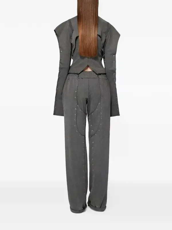 SRVC STUDIO Eyelet-embellished Raw-edge Cardigan