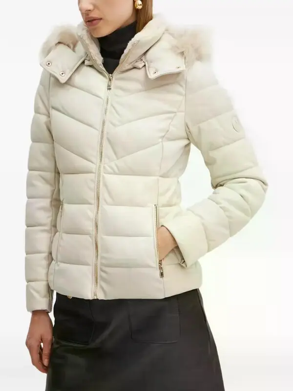 MORGAN Faux-fur Trim Quilted Jacket