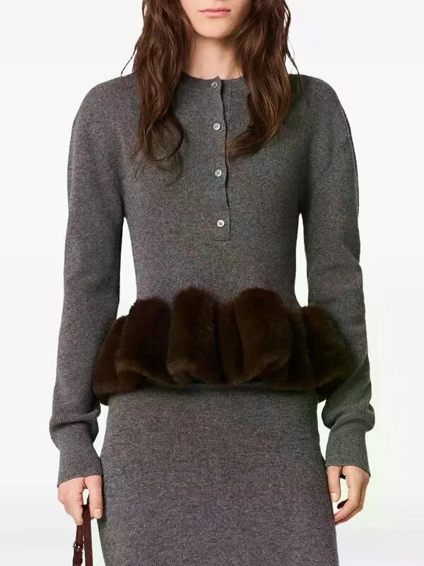 Stella McCartney Mink-trim Crewneck Sweater