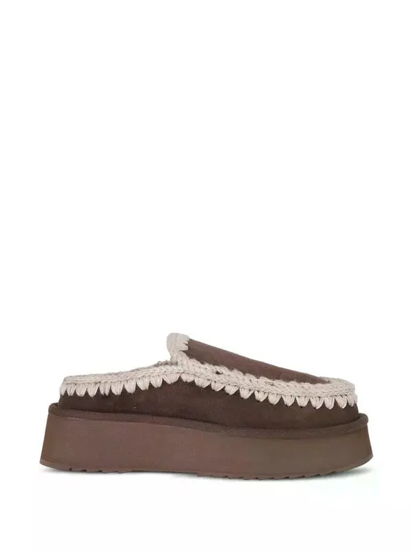 Mou Eskimo Platform Mules - Brown