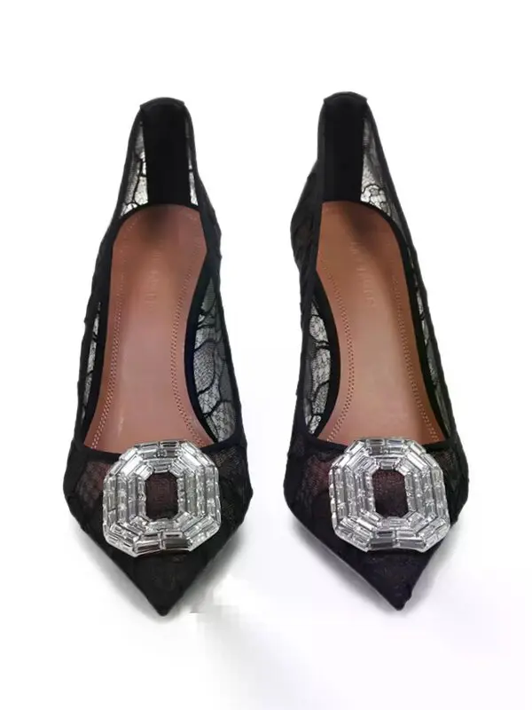 Amina Muaddi Camelia Lace Pumps