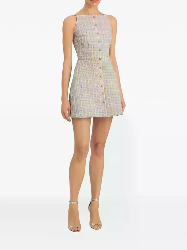 MARKARIAN Skye Plaid Seersucker Mini Dress - Purple