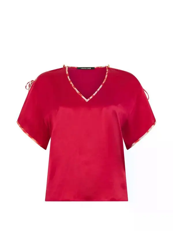 Roberto Cavalli Tie-detail Silk Top
