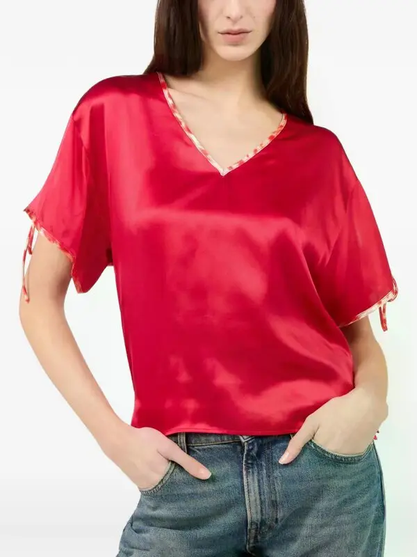 Roberto Cavalli Tie-detail Silk Top