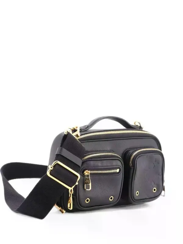 LOUIS VUITTON Utility Calfskin With Embossed Monogram Detail Crossbody Bag - Black