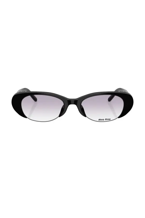 Miu Miu Oval Sunglasses - Black