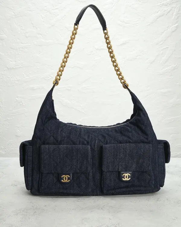 FWRD RENEW Chanel Denim Trendy Large Pockets Hobo Bag