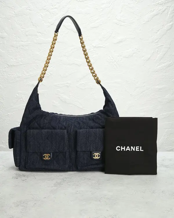 FWRD RENEW Chanel Denim Trendy Large Pockets Hobo Bag