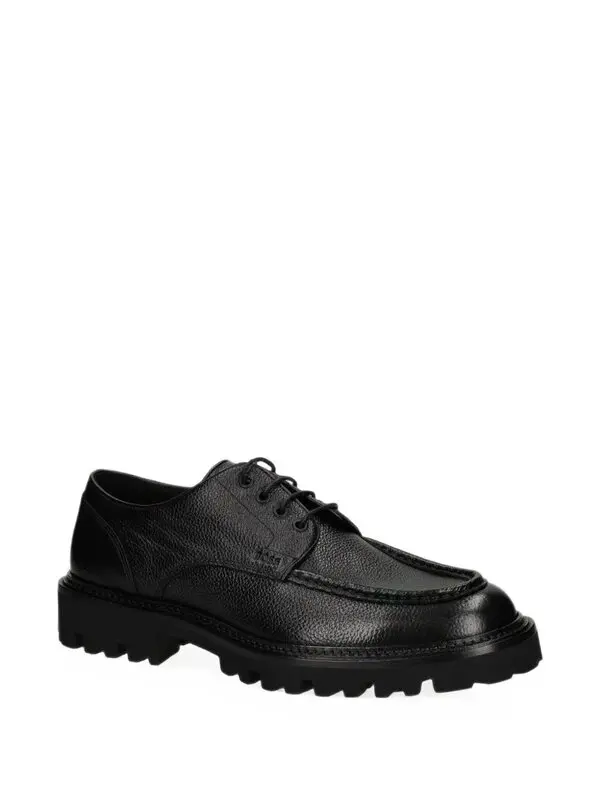 BOSS Leather Derby Shoes With Constructed Lug Sole