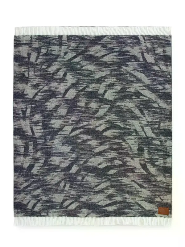 Roberto Cavalli Savanna Fringed Animal-pattern Wool Blanket