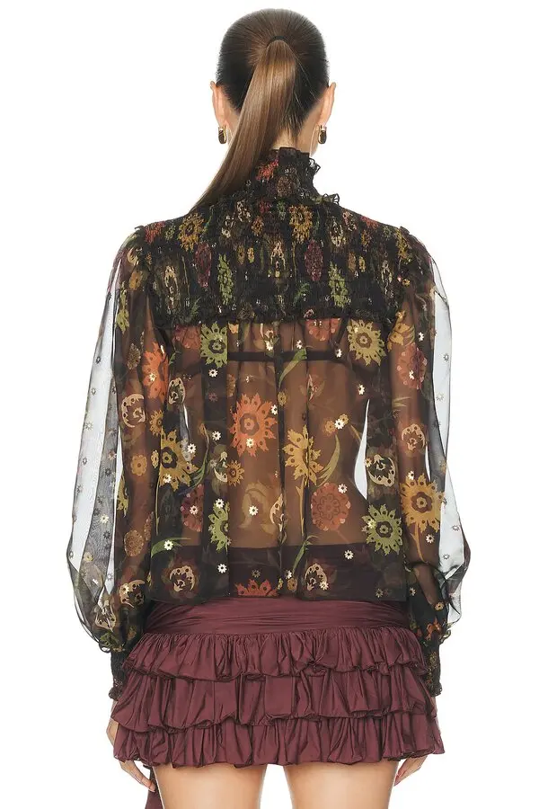 SIEDRES Mirelle Sheer Floral Blouse