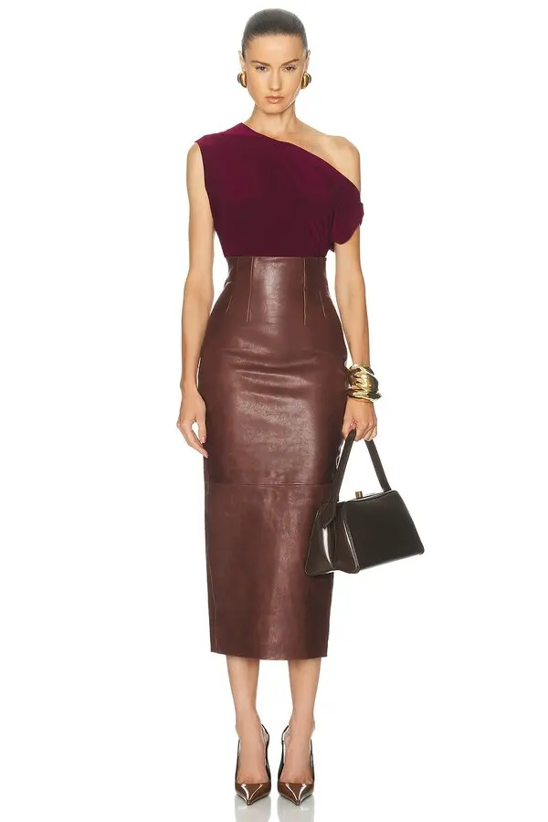 Norma Kamali X Lifestyle Drop Shoulder Top - Plum