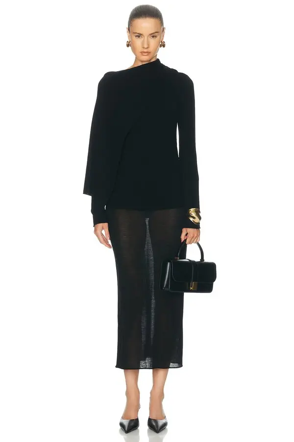 THE SEI Scarf Sweater - Black